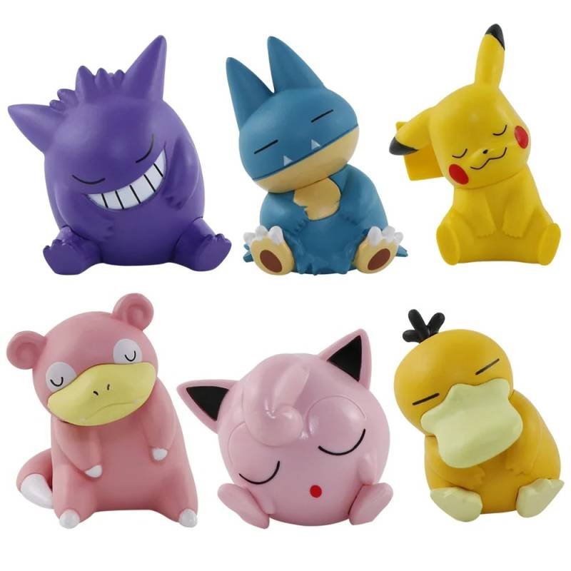 6 Figuras Colección Dormidos Pikachu Gengar Munchlax Set Regalo | $ 274 ...