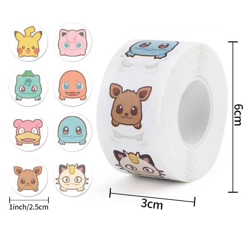 500 Pegatinas Rollo Anime Pokemon Kawaii Coquetos Pikachu Calcomanías ...